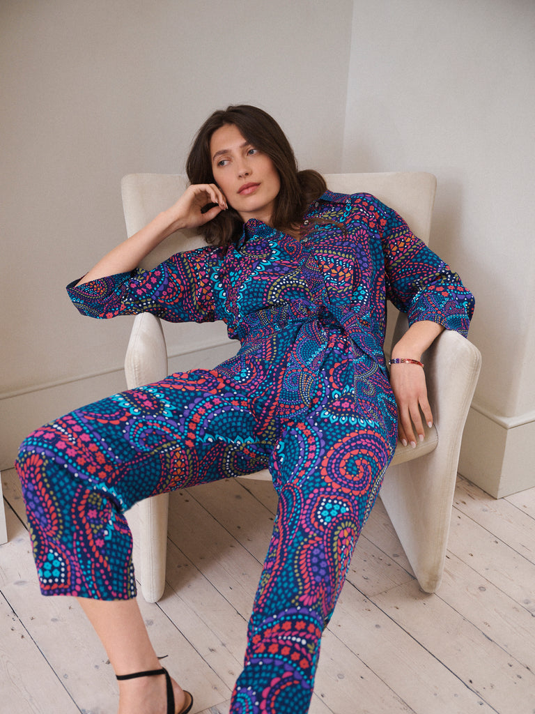 Pip silk start paisley printed jumpsuit | NRBY Clothing