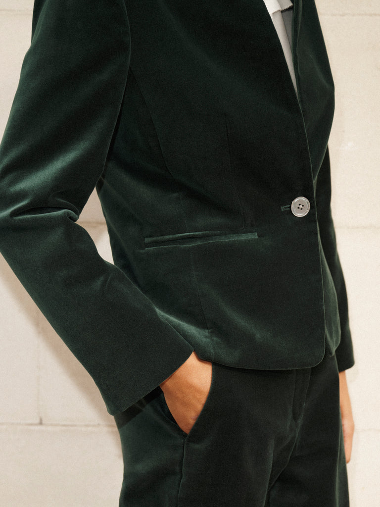 Jay cotton velvet jacket - Forest Green – NRBY Clothing