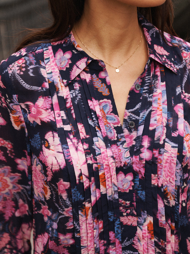 Sybil blurred block shirt - Blurred block print | NRBY Clothing