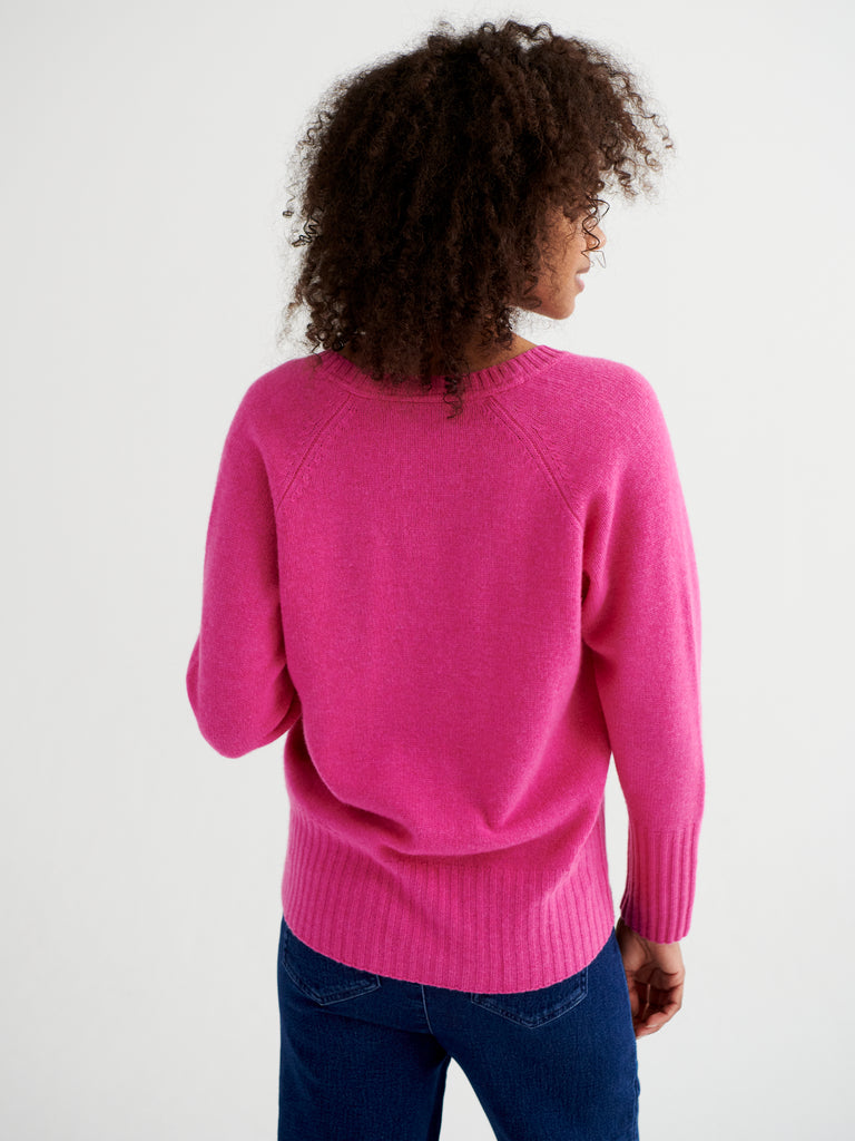 Mari Perfect Cashmere Sweater in Heathered Cherry Pink – NRBY Clothing